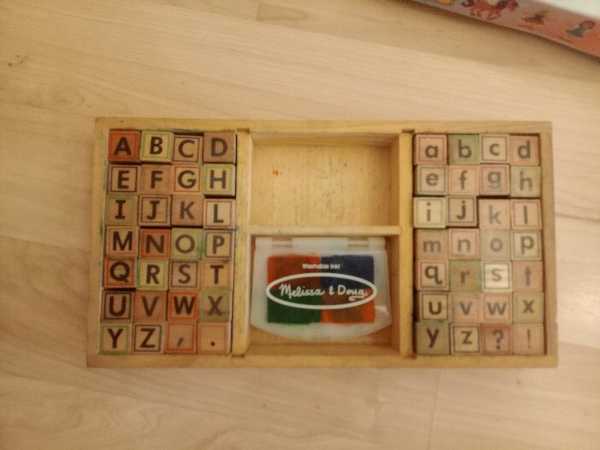 Freecycle: Wooden alphabet stamp set